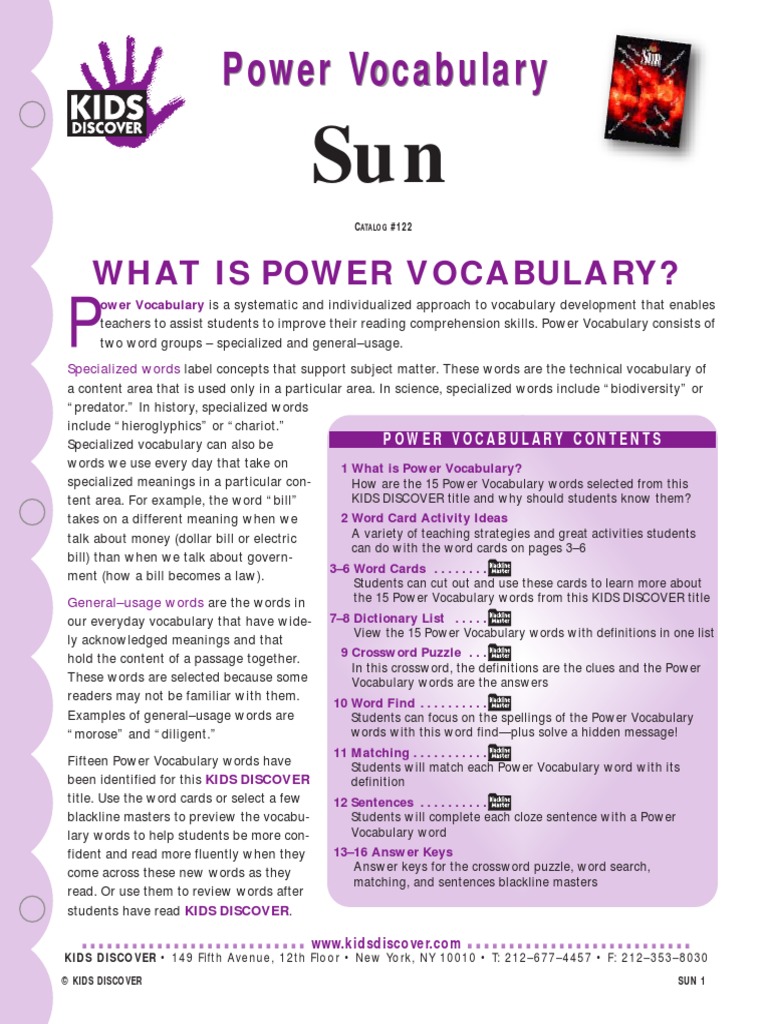 PV Sun 122 | PDF | Sun | Vocabulary