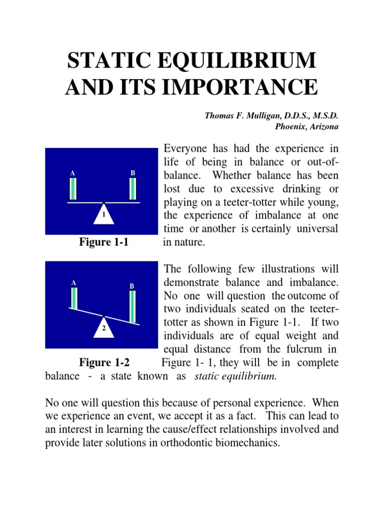 Static Equilibrium and It's Importance - Mulligan-2 PDF | PDF ...