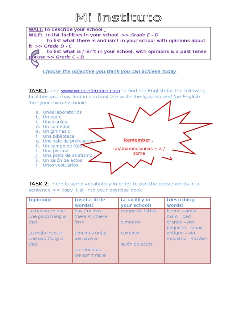 Describing Your School | PDF | Linguistics