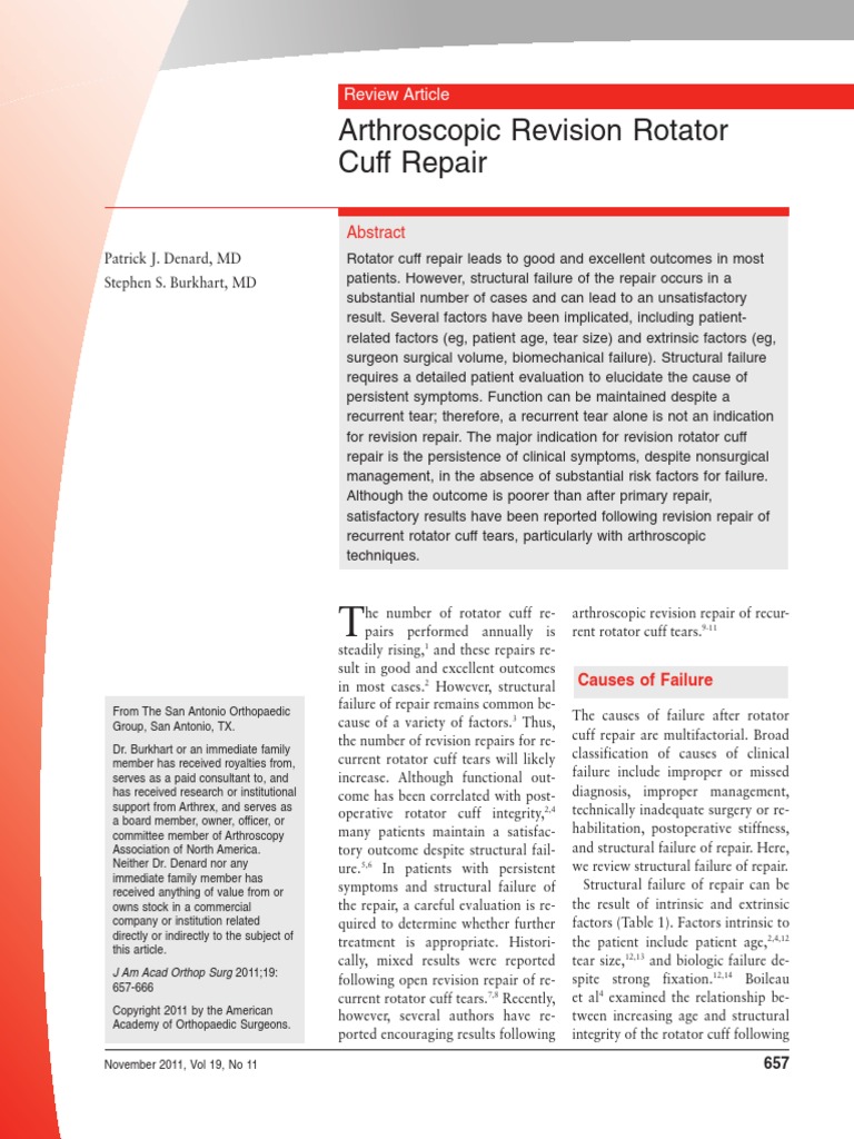 Arthroscopic Revision Rotator Cuff | PDF | Shoulder | Surgery