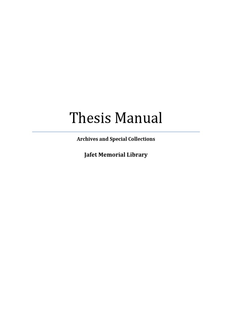 Thesis Manual | PDF