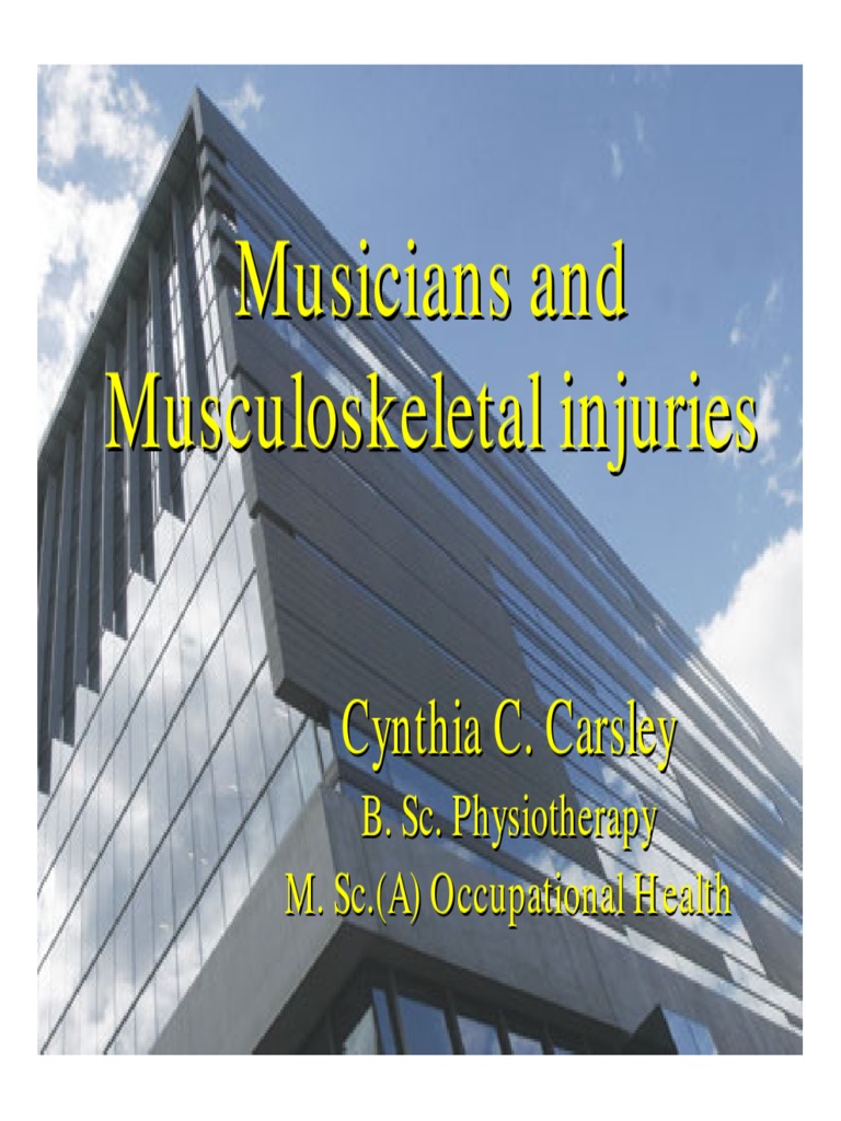 Musicians and Musculoskeletal Injuries | PDF | Elbow | Chair