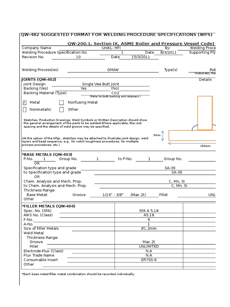 WPS ASME | Electromagnetism | Steel