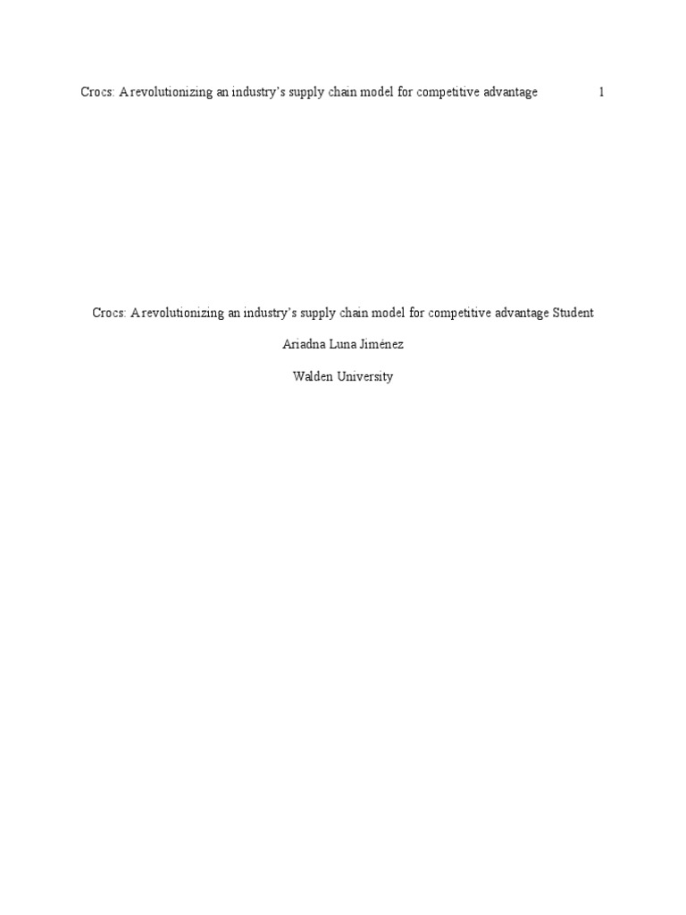 Crocs revolutionizes supply chain model | PDF | Supply Chain | Business