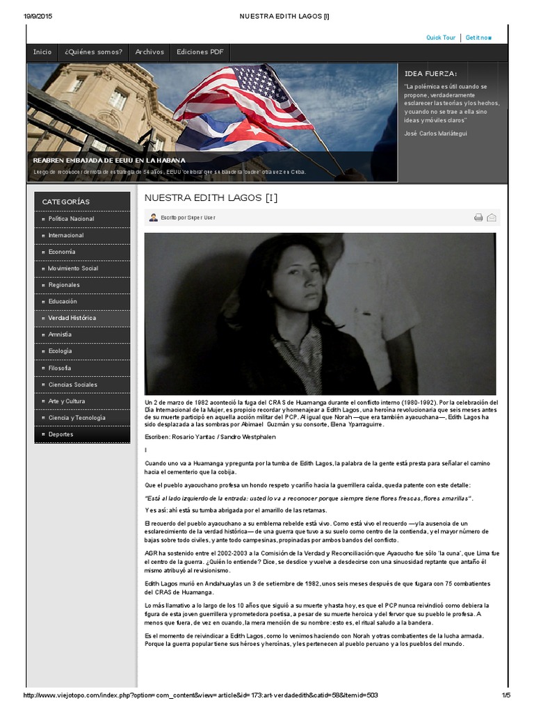 Nuestra Edith Lagos (I) | PDF | Guerra de guerrillas | Política (general)