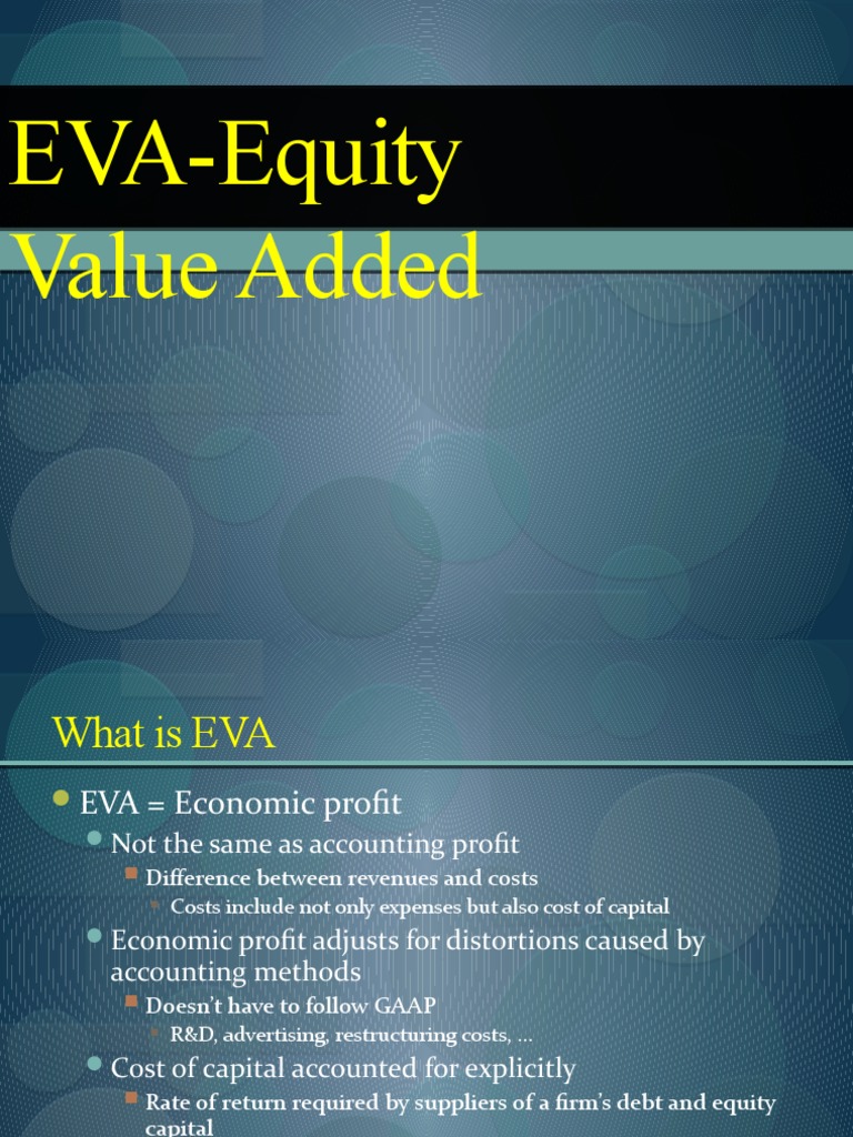 EVA-Equity Value Added | PDF | Cost Of Capital | Net Present Value