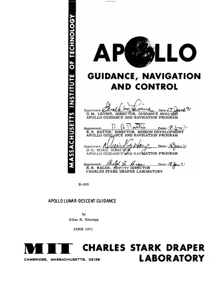 Apollo Descent Guidance | PDF | Inertial Navigation System | Apollo ...