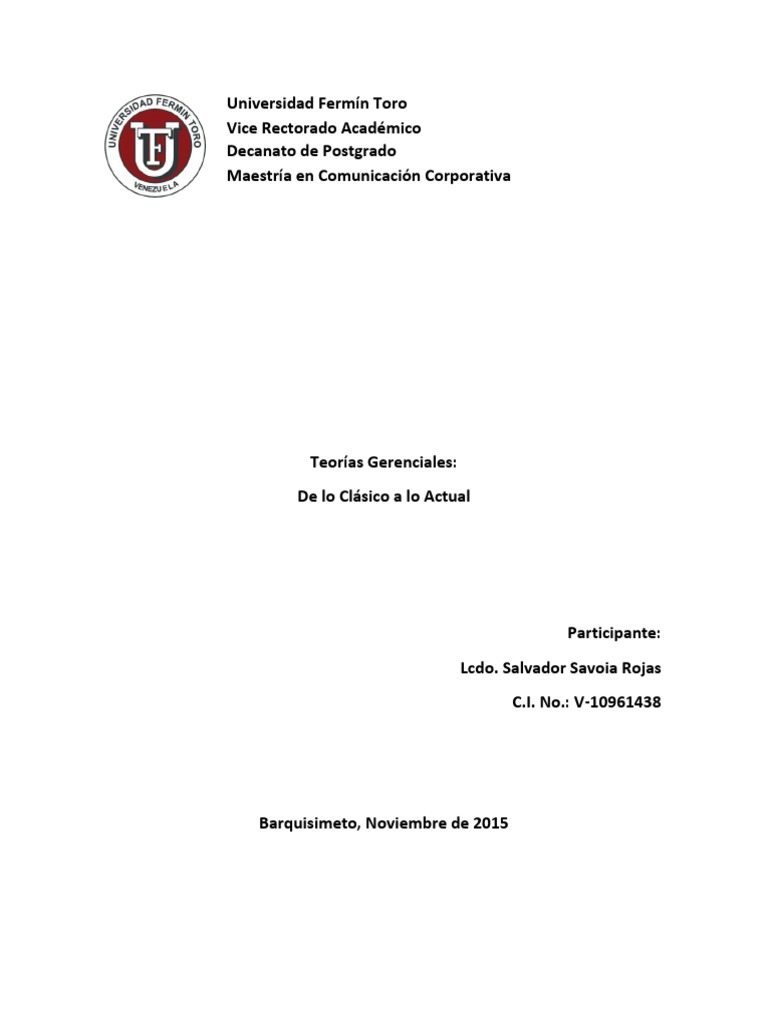 Teorias Gerenciales Informe | PDF | Teoría | Science