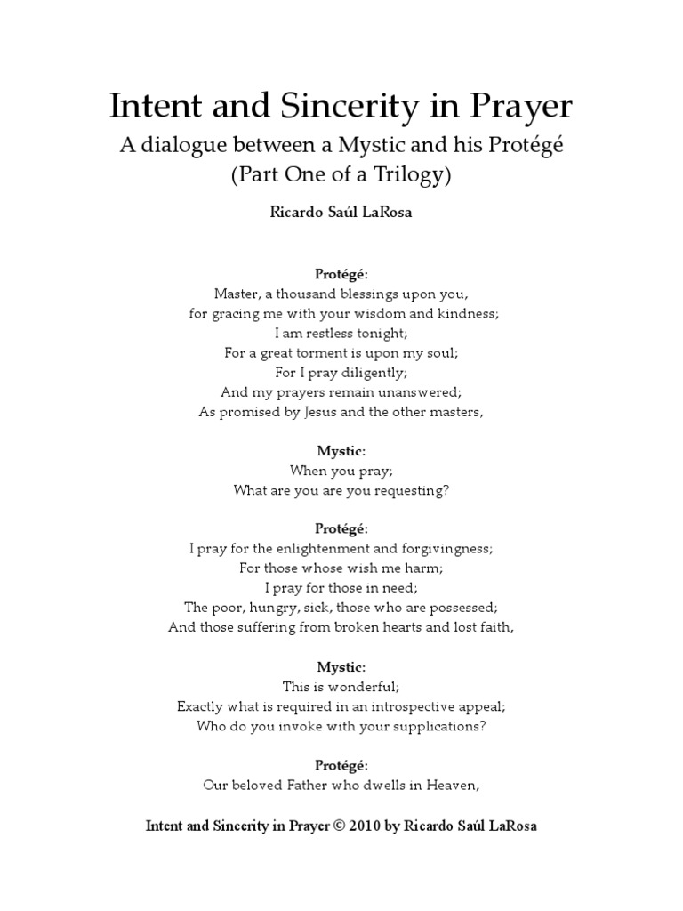Intent and Sincerity in Prayer | PDF | Prayer | Heaven