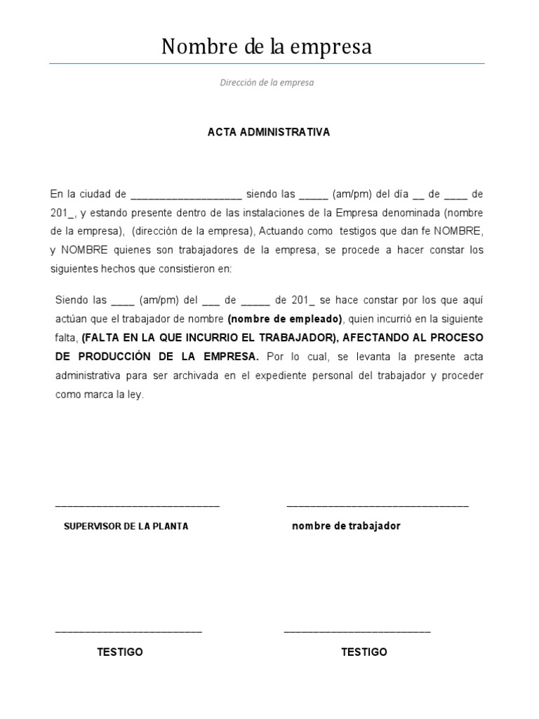 Acta Administrativa
