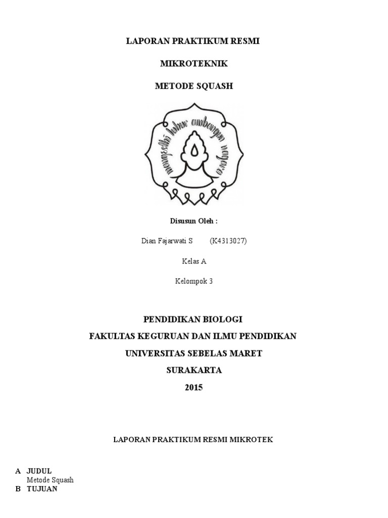 LAPORAN PRAKTIKUM RESMI Metode Squash | PDF