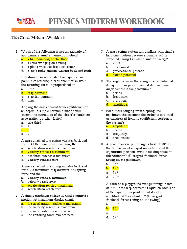Physics Workbook 12 Grade | PDF | Interference (Wave Propagation) | Waves