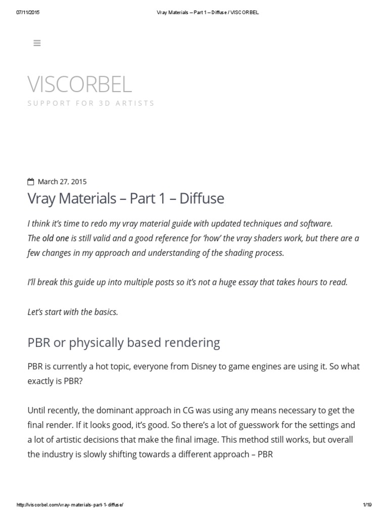 Vray Materials - Diffuse - VISCORBEL | PDF | Rendering (Computer Graphics) | Texture Mapping