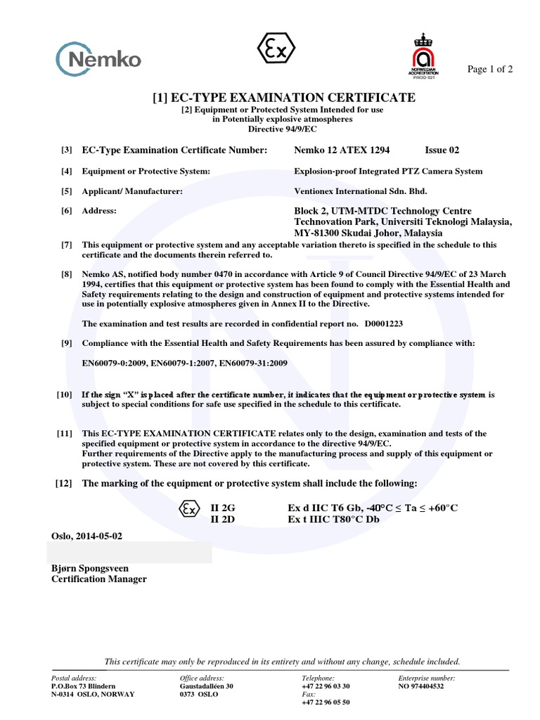 Ventionex CCTV Certificates | PDF | Safety | Wellness