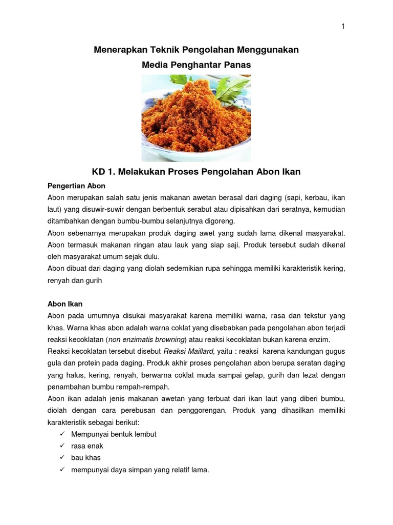 Pengolahan Abon Ikan | PDF