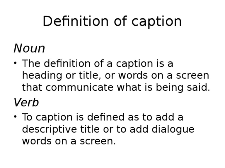 Definition of Caption | PDF