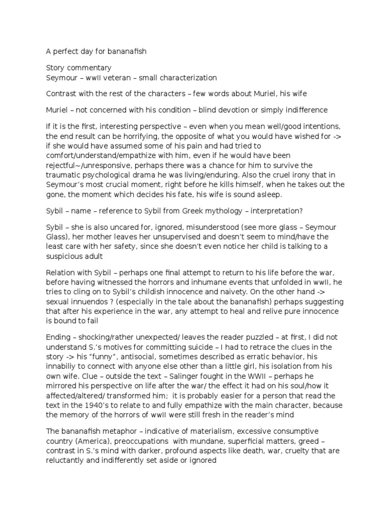 A Perfect Day For Bananafish | PDF | Science | Philosophical Science