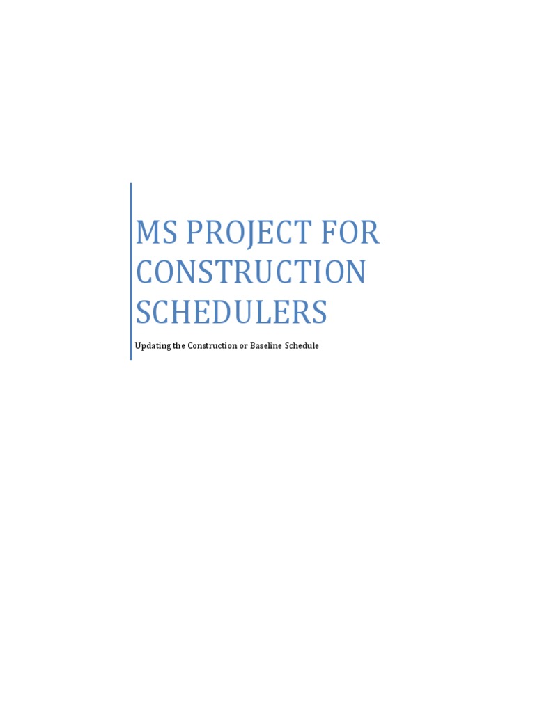 MSP For Construction Schedulers | PDF | Scheduling (Computing ...