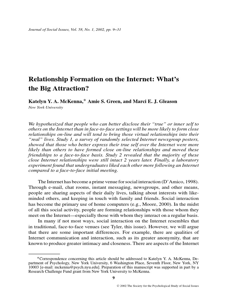 Relationship Formation | Download Free PDF | Survey Methodology ...