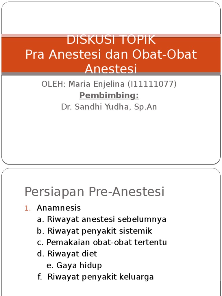 Obat Anestesi | PDF