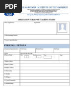 Teacher Application Form Template | PDF