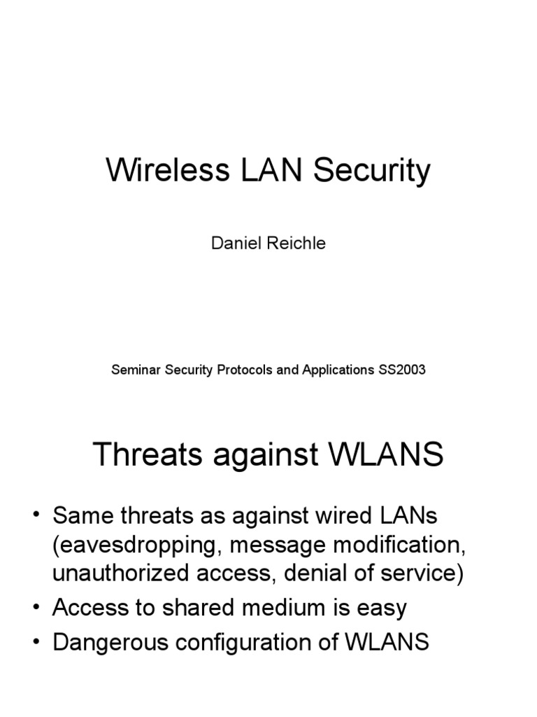 Wireless Lan Security | PDF | Computer Networking | Wireless Lan