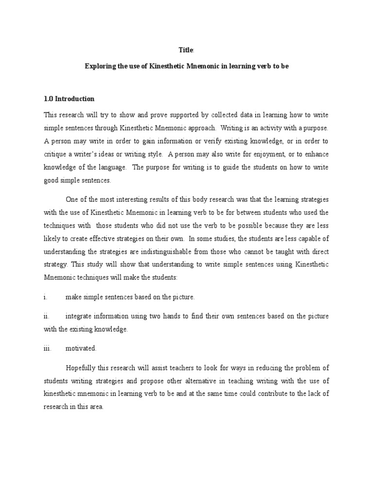 Research Proposal | PDF | Mnemonic | Sentence (Linguistics)