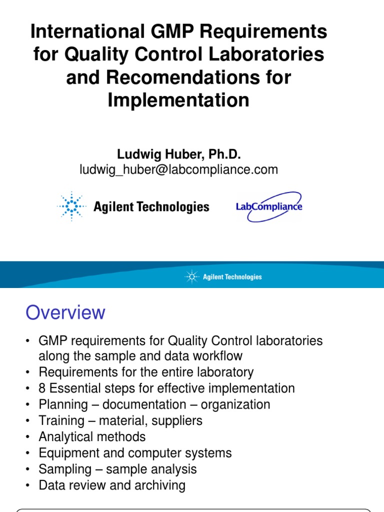 GMP Compliance in Quality Control Labs | PDF | Verification And ...
