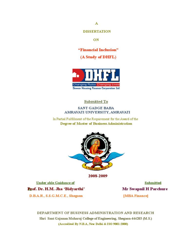 Desertation Final Cover Page | PDF | Master Of Business Administration ...