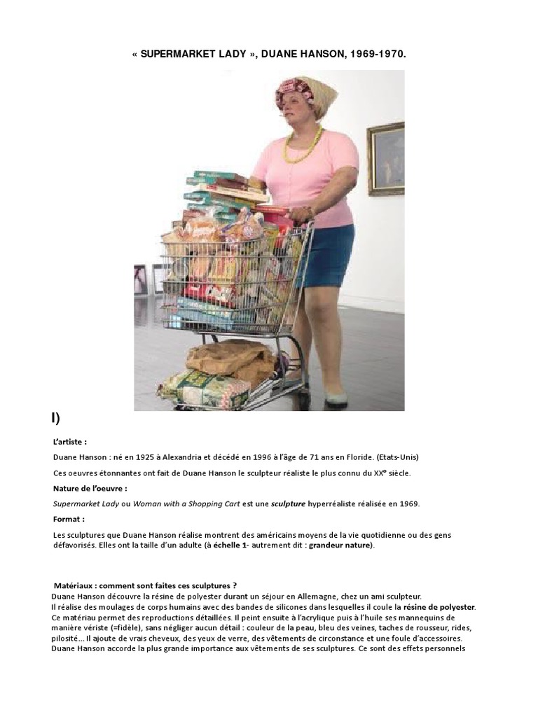 Supermarket Lady Duane Hanson 1969-1970 | PDF | Sculpture | Peintures