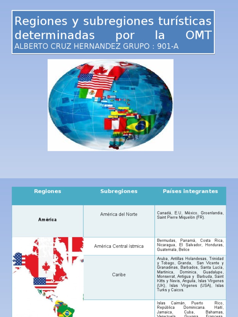 Regiones y Subregiones Turísticas Determinadas Por La OMT | PDF ...