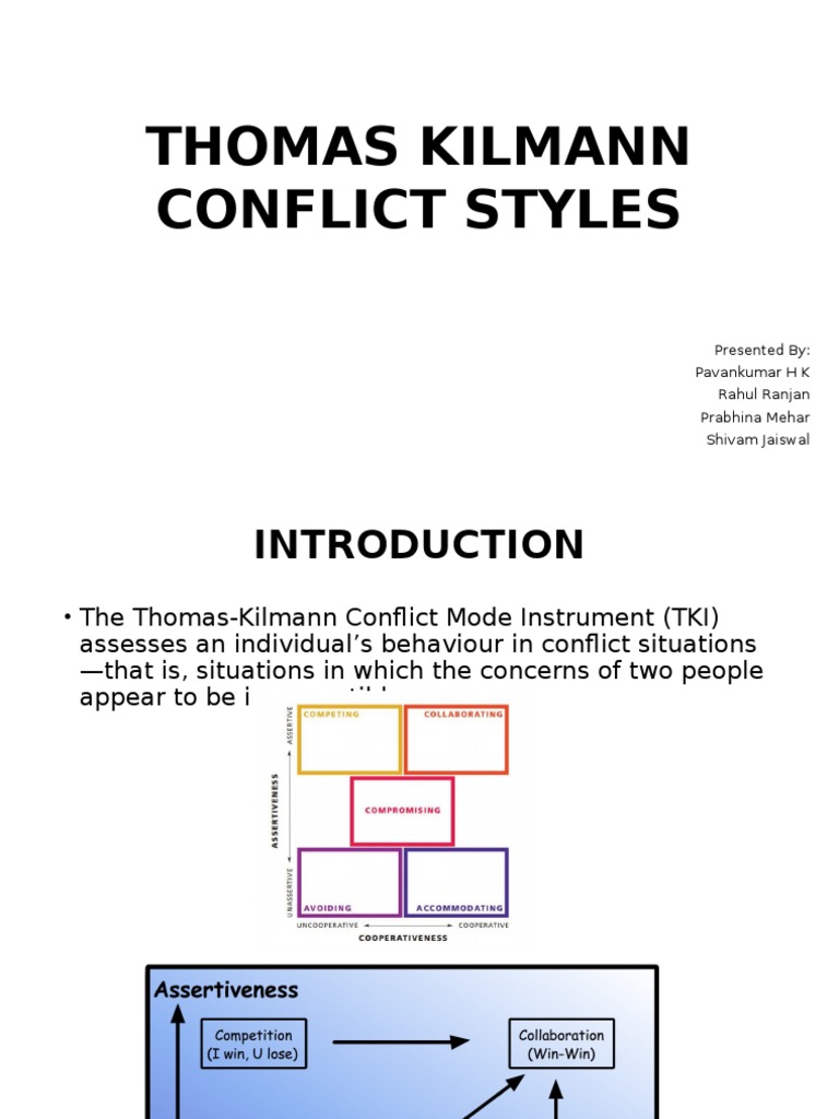 Thomas Kilmann Conflict Styles | Psychological Concepts | Psychology ...