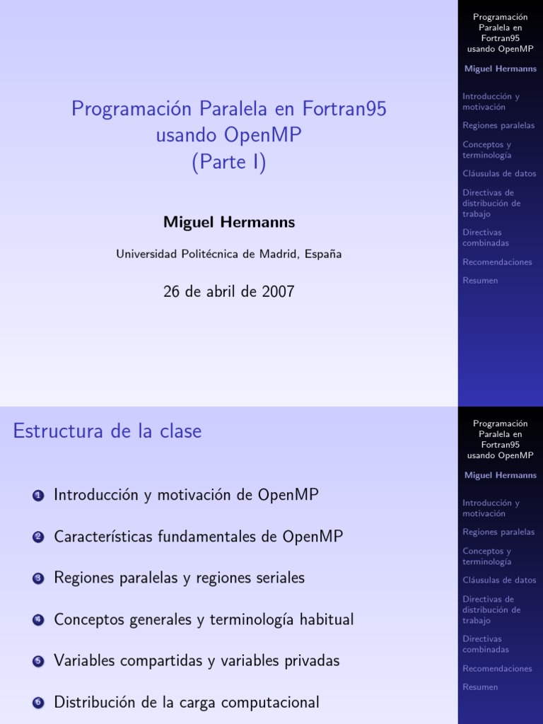 Clase 2 Programacion Paralela OpenMP | PDF | Hilo (Computación) | Concurrencia (informática)
