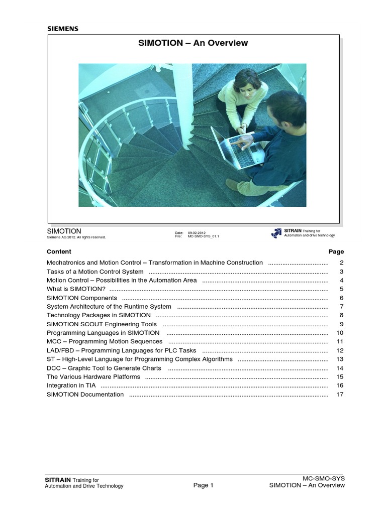 01 - Simotion Overview PDF | PDF | Programmable Logic Controller | Automation