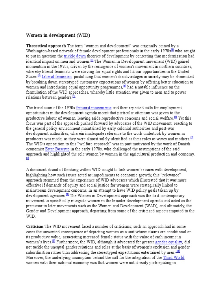 Women in Development | Download Free PDF | Gender And Development | Gender
