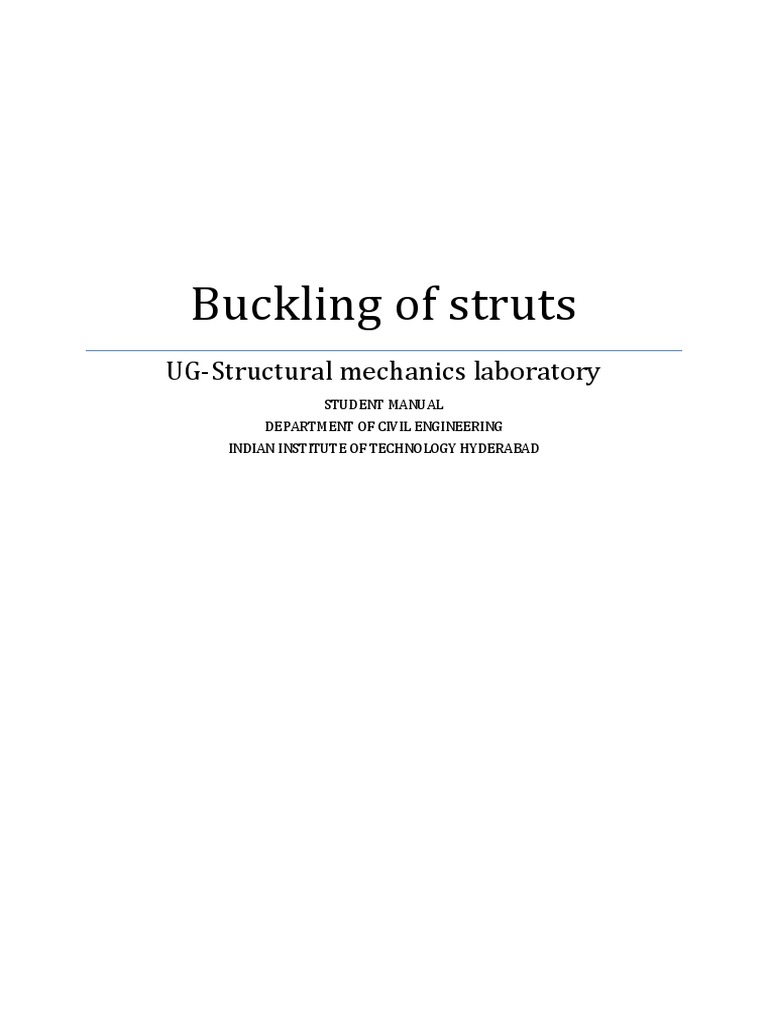 Buckling of Struts - MKM | PDF | Buckling | Bending