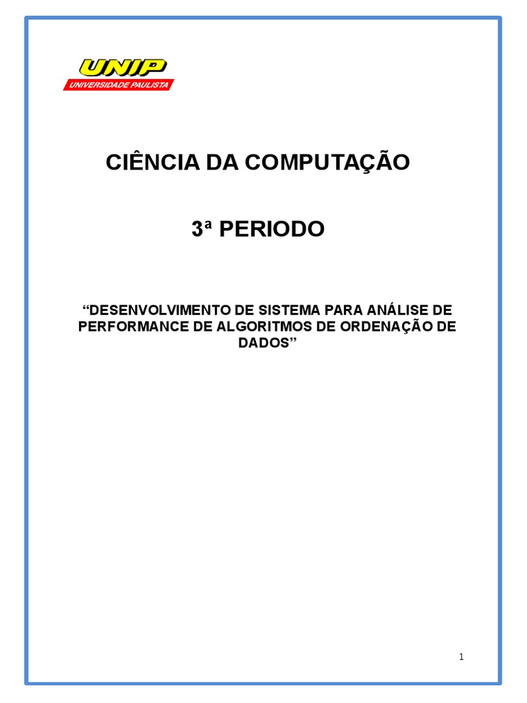 Análise comparativa do desempenho de algoritmos de ordenação de dados ...