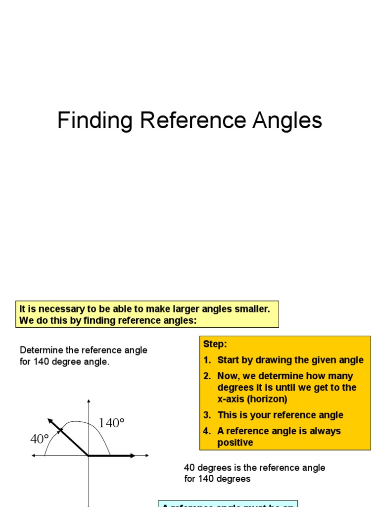 5 - Finding Reference Angles | PDF | Trigonometric Functions | Sine