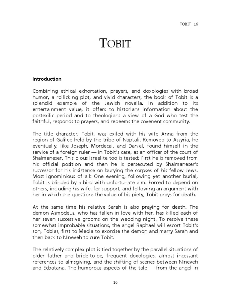 The Book of Tobit - NRSV Bible | PDF | Bible | Sarah