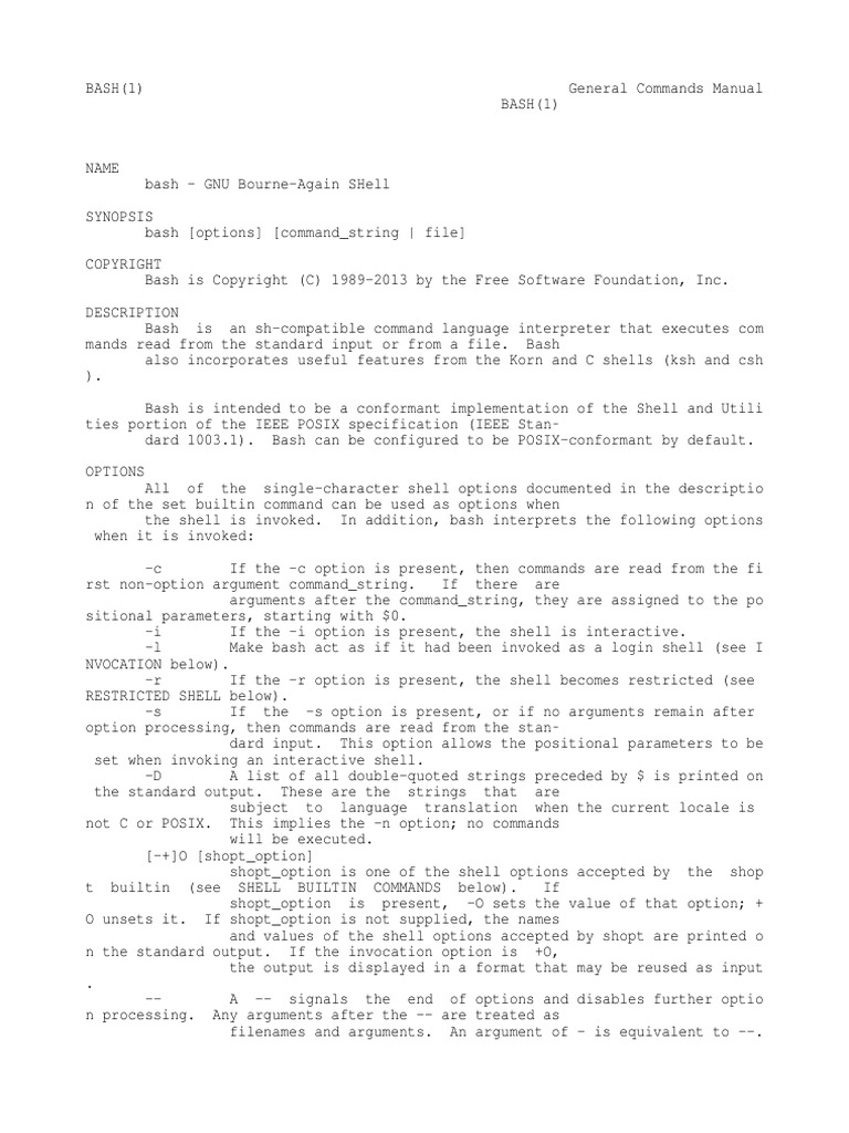 Bash Manual | PDF | Command Line Interface | Regular Expression