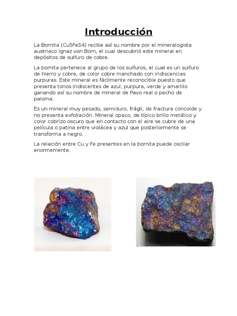 Bornita Basico | PDF | Minerales | Cobre