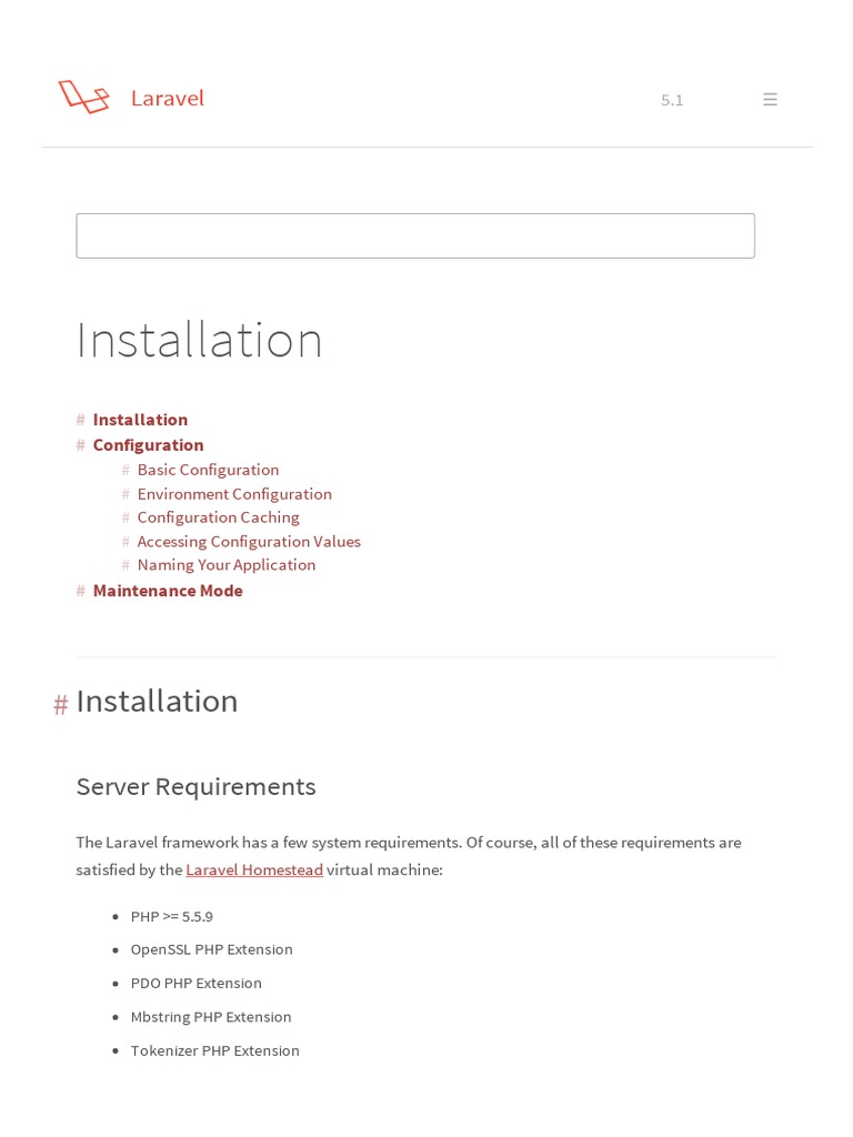 Installation - Laravel - The PHP Framework For Web Artisans | PDF | Php ...