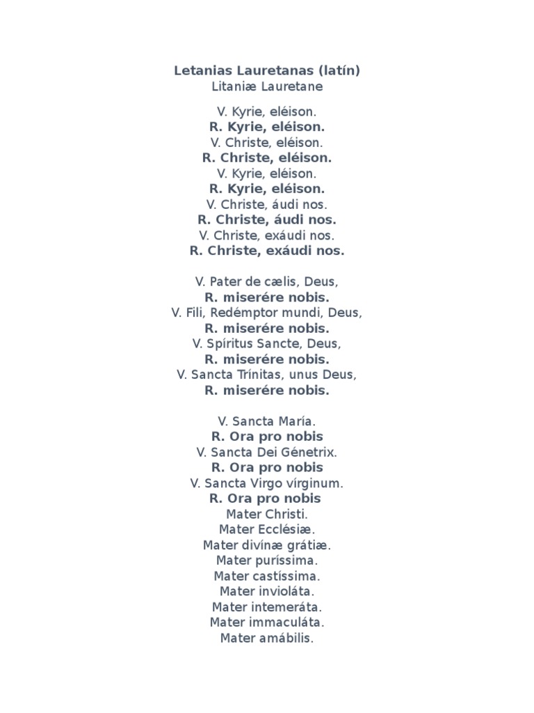 Letanias Lauretanas | PDF