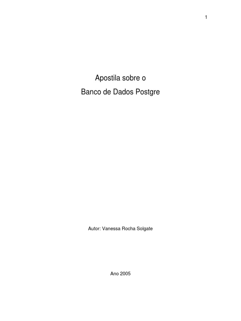 Apostila de PostgreSQL | PDF