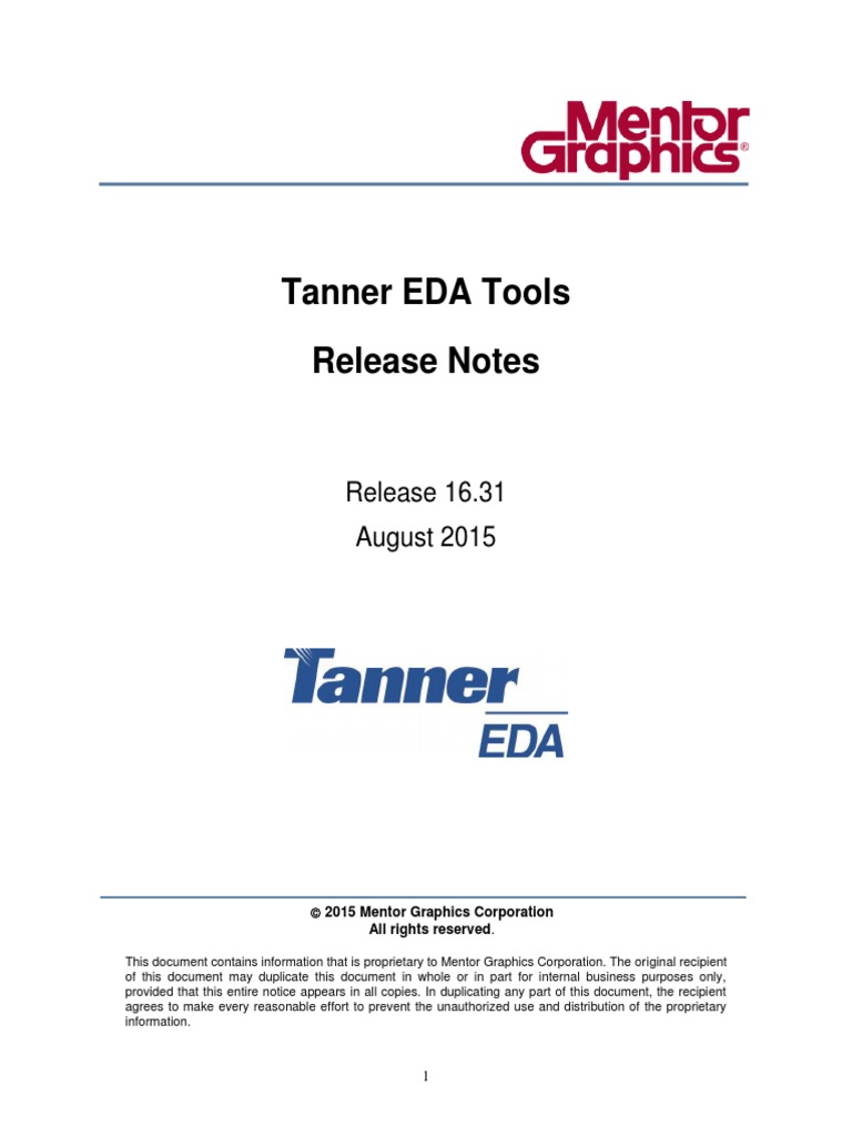 Tanner EDA Tools v16.3 Release Notes | PDF | Spice | Simulation