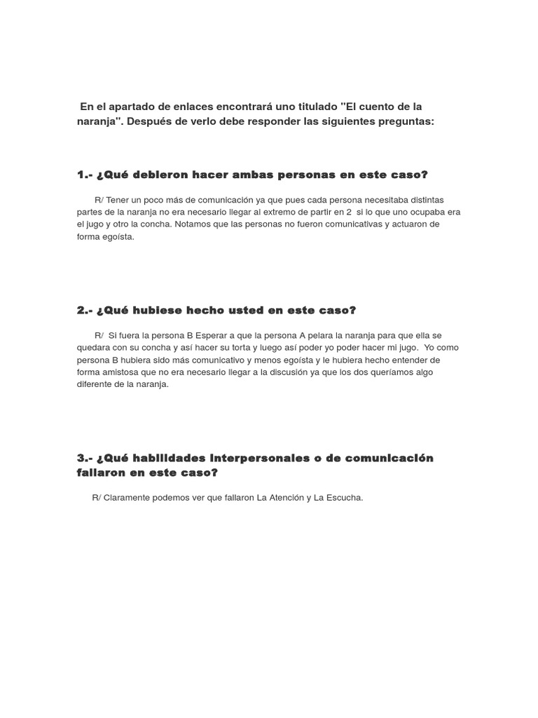 El Cuento de La Naranja | PDF