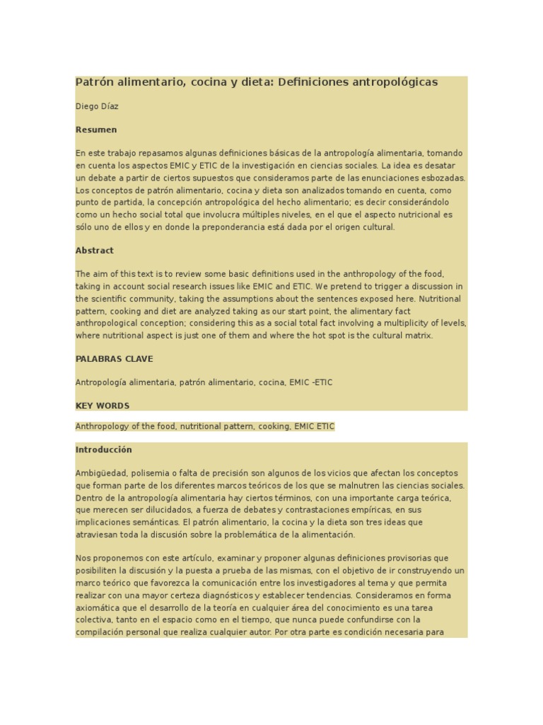 Patrón Alimentario | PDF | Alimentos | Homo Sapiens