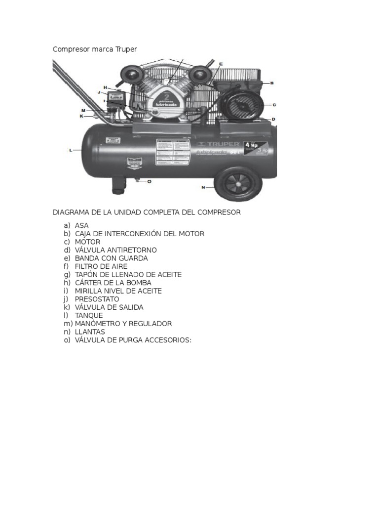Diagrama Del Compresor | PDF | Herramientas | Compresor de gas