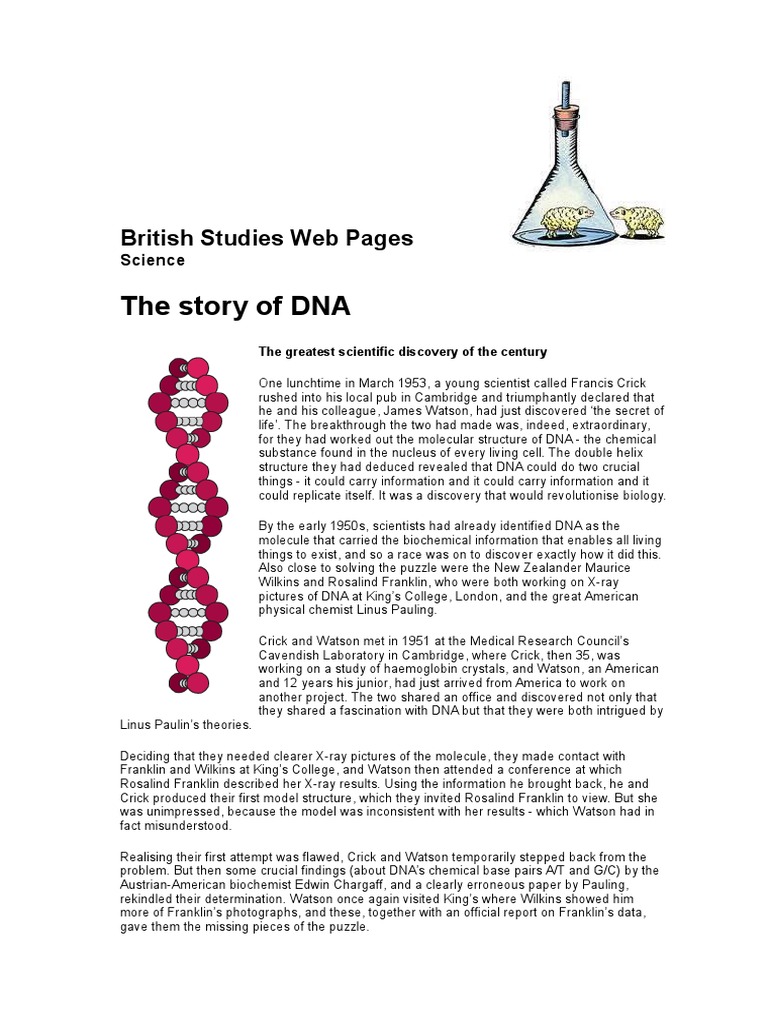 The Story of DNA | PDF | James Watson | Francis Crick