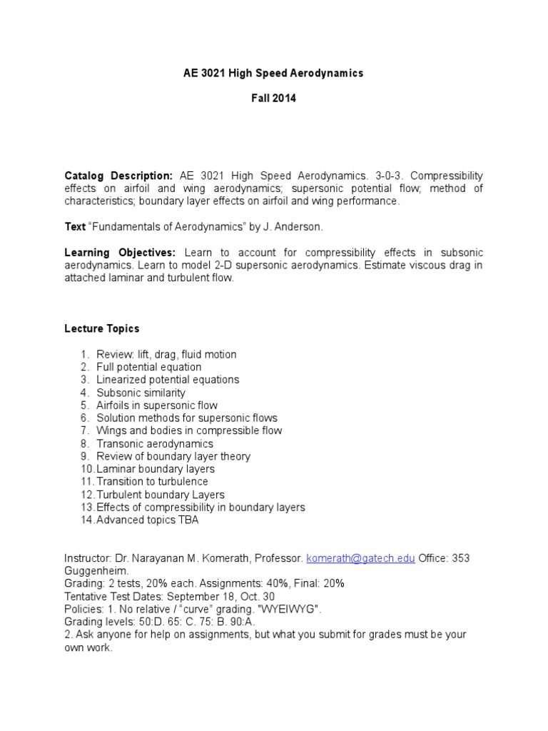 High Speed Aerodynamics Equations | Aerodynamics | Boundary Layer
